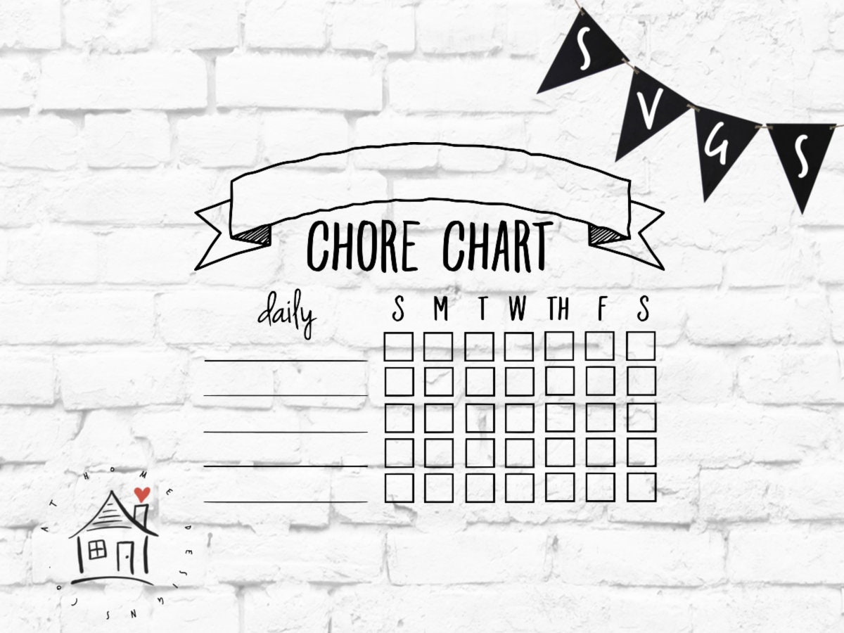 Daily Chore Chart Template SVG / Chalkboard Chore Chart / | Etsy