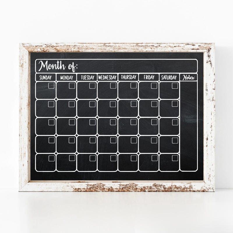 Chalkboard Calendar - Etsy