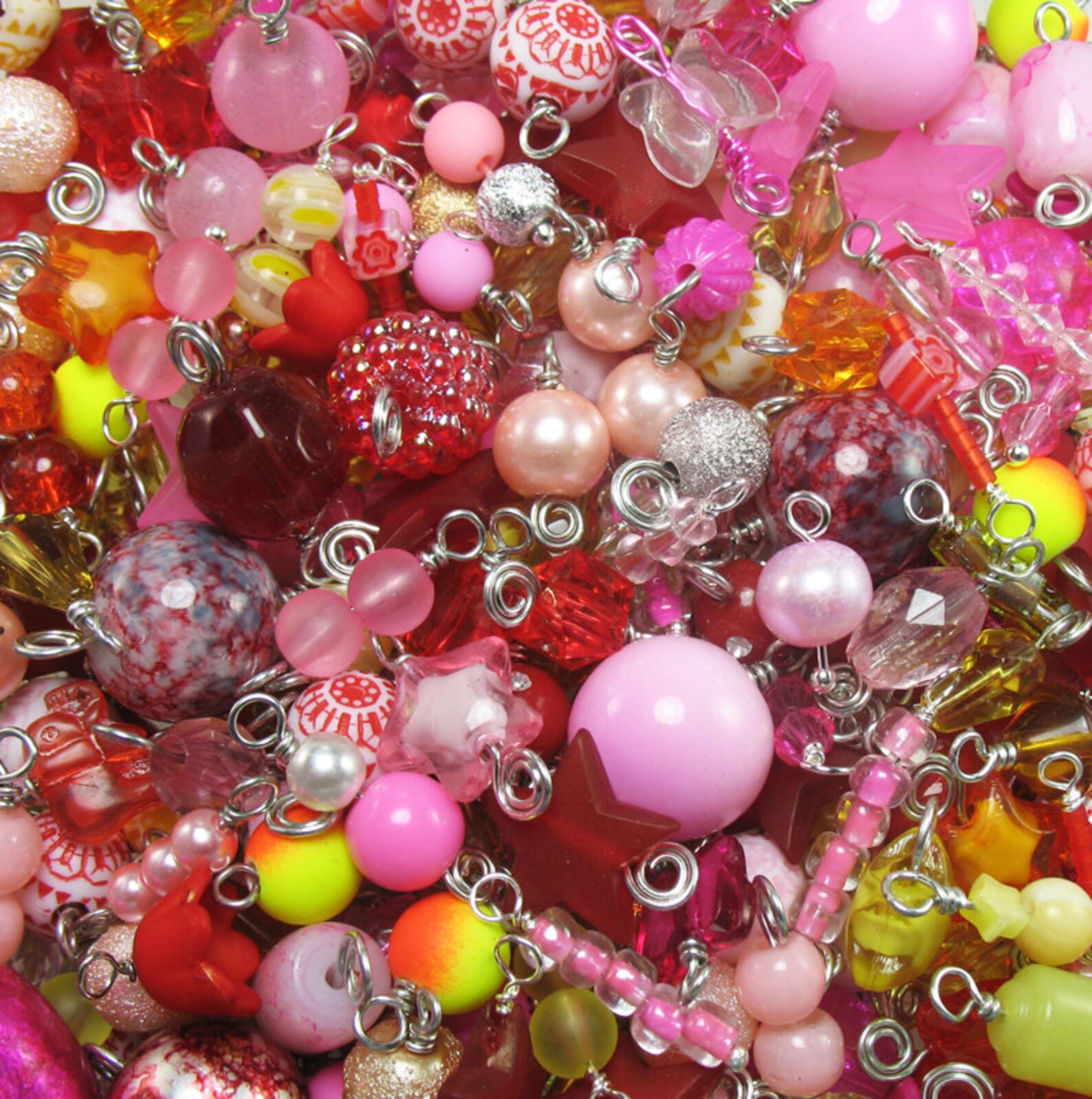 Bulk Charms Grab Bag Warm Colors 100 Pink Red Orange - Etsy