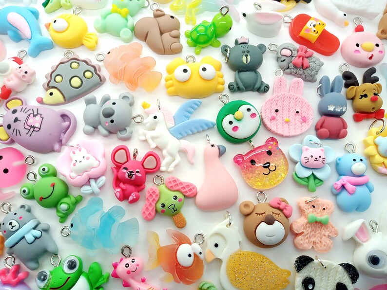 Cute Animal Charms Kawaii Mix of Colorful Resin Cabochon - Etsy