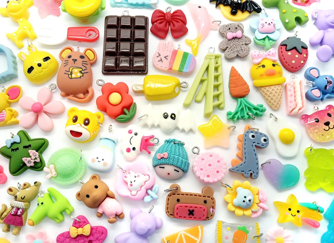 Cute Charms, 10 or 20 Piece Mix, Choose Animals Food Kawaii Designs ...