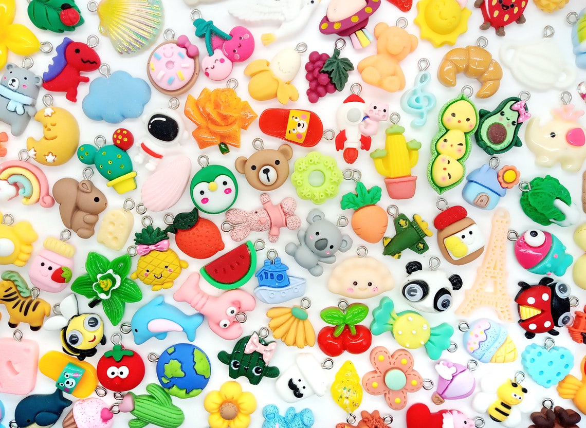 Cute Charms, 10 or 20 Piece Mix, Choose Animals Food Kawaii Designs ...