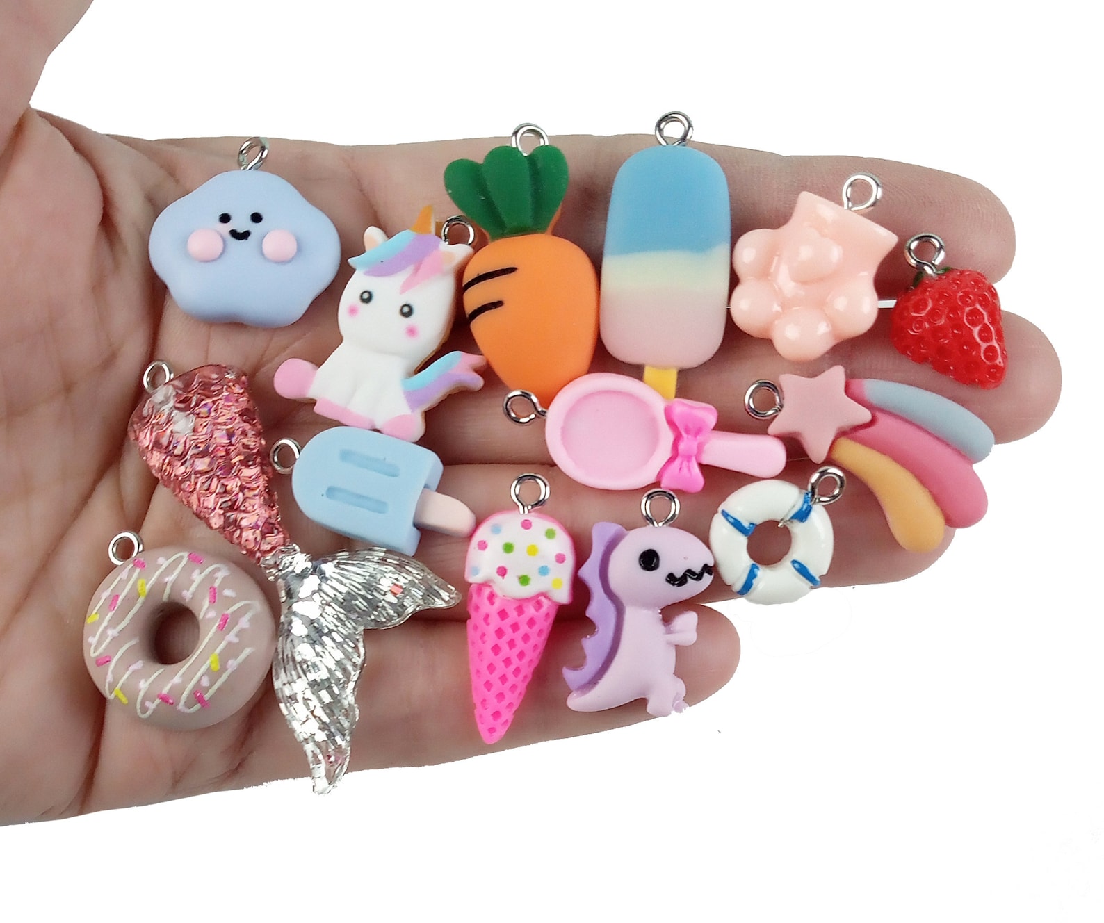 Cute Charm Mix 25 or 50 Pc Variety of Animal Food Kawaii - Etsy