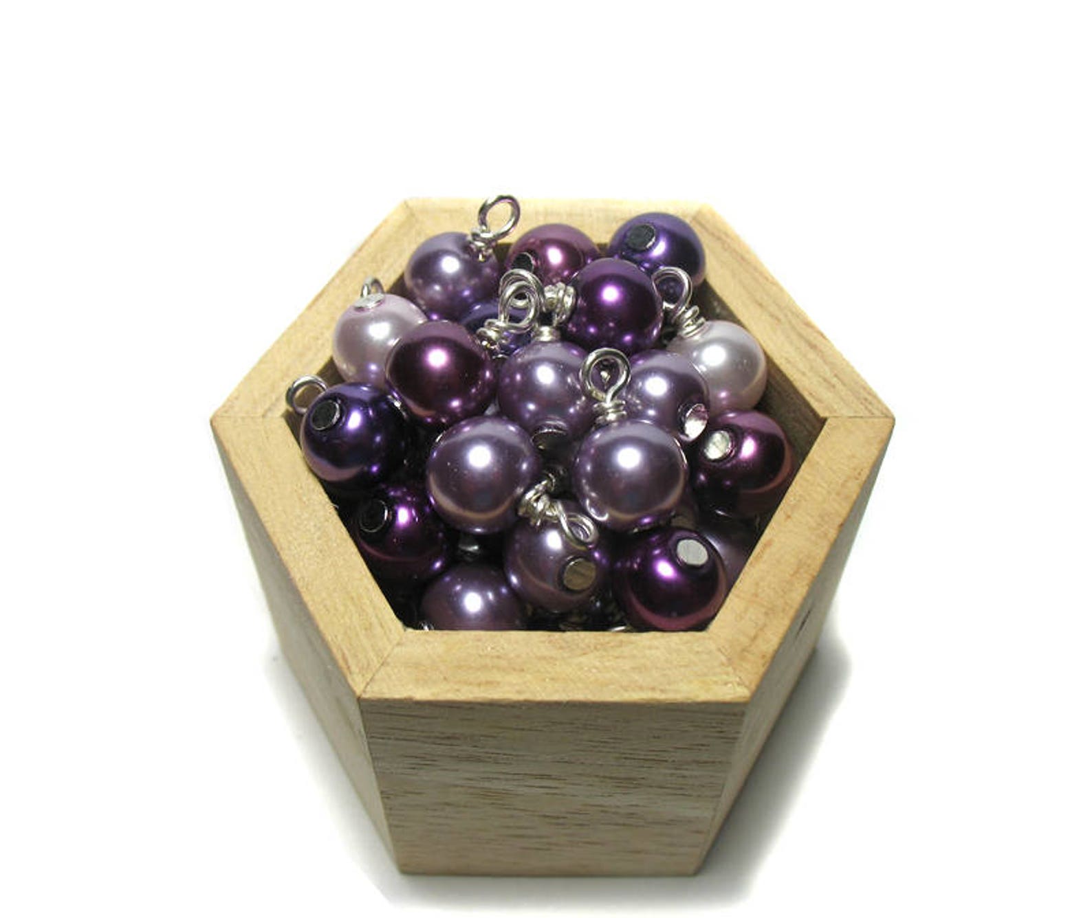 Bulk Bead Charms - Glass Pearls - 8mm Pearl Bead Dangles - DIY Charm ...