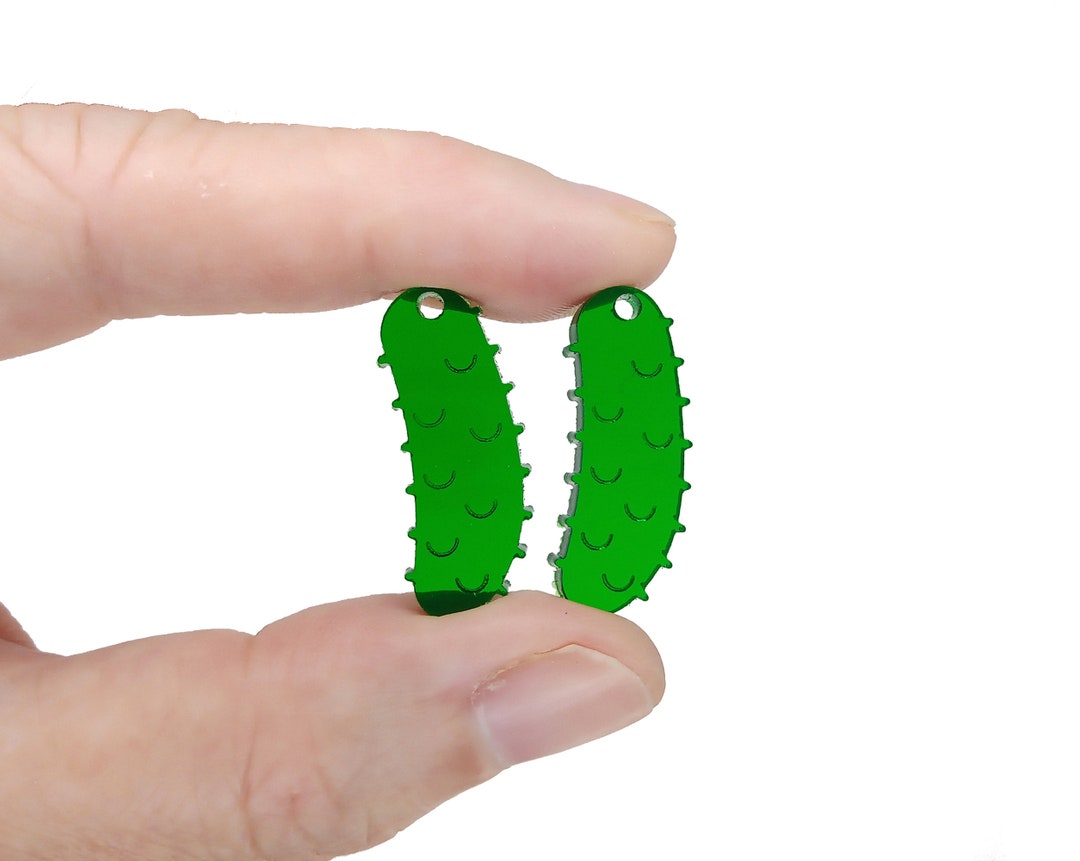 Tiny Pickle Charms, 4 Pc Miniature Food Pendants, Laser-cut Acrylic ...