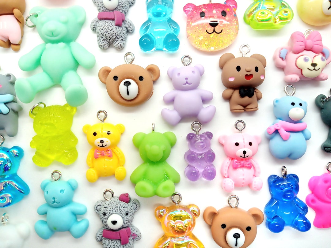 Teddy Bear Charms, Cute 20 Pc Mix of Kawaii Bear Pendants to Make DIY ...
