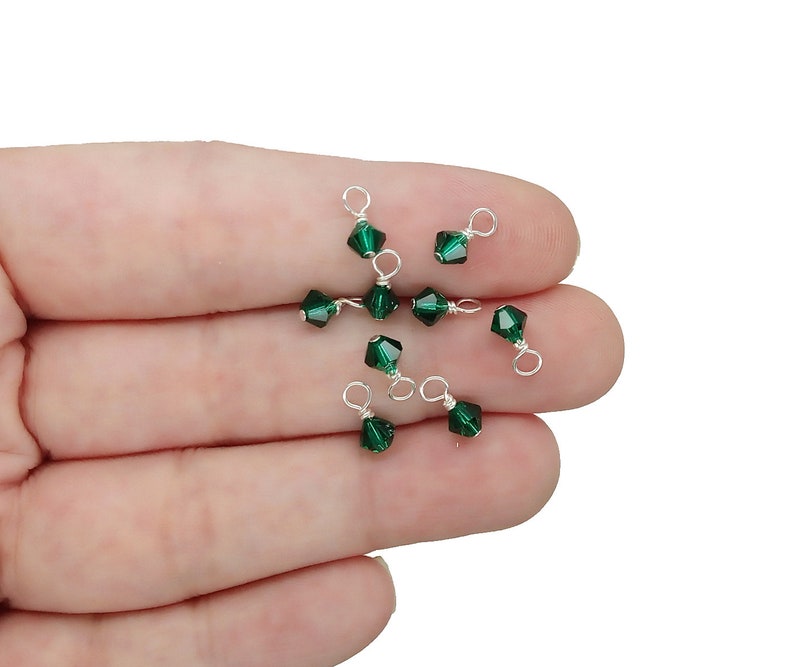 Tiny Crystal Dangles, 4mm Bead Charms for Jewelry Making, Small ...