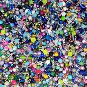 Tiny Dangle Charm Mix, Bulk Lot of 50 Bead Dangles, Assorted Colors ...