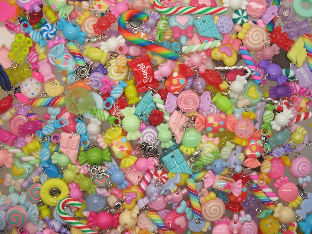 25 Pc Candy Mix Charms for Candycore DIY Projects, Kawaii Chocolate ...