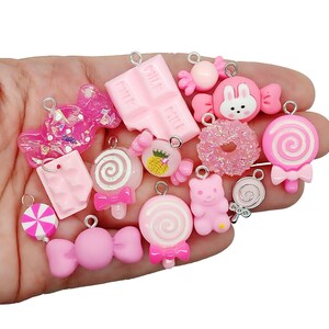 Pink Candy Charms - 25 or 50 Pc Candy Chocolate Mint Lollipop Bead ...