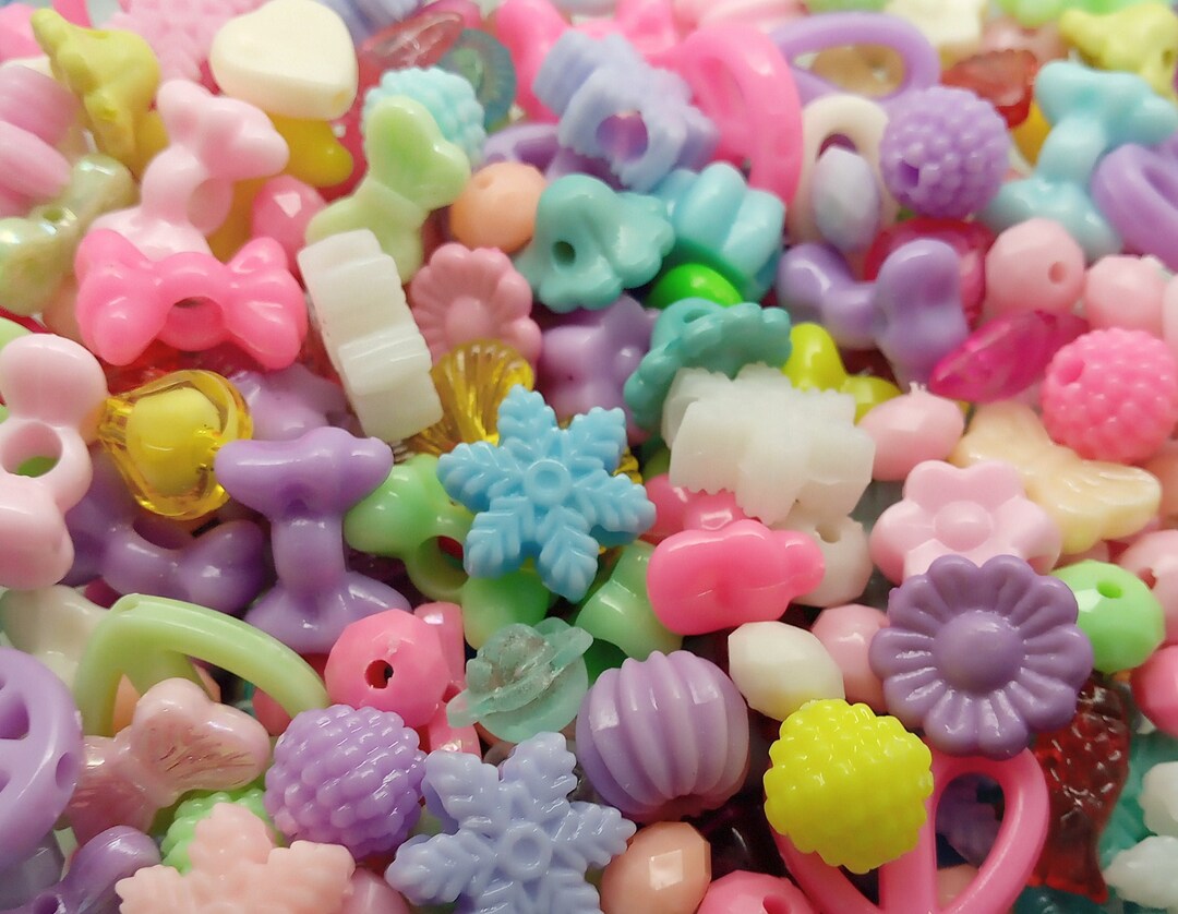 Cute Acrylic Bead Mix Plastic Beads in Colorful Mixed Shapes - Etsy