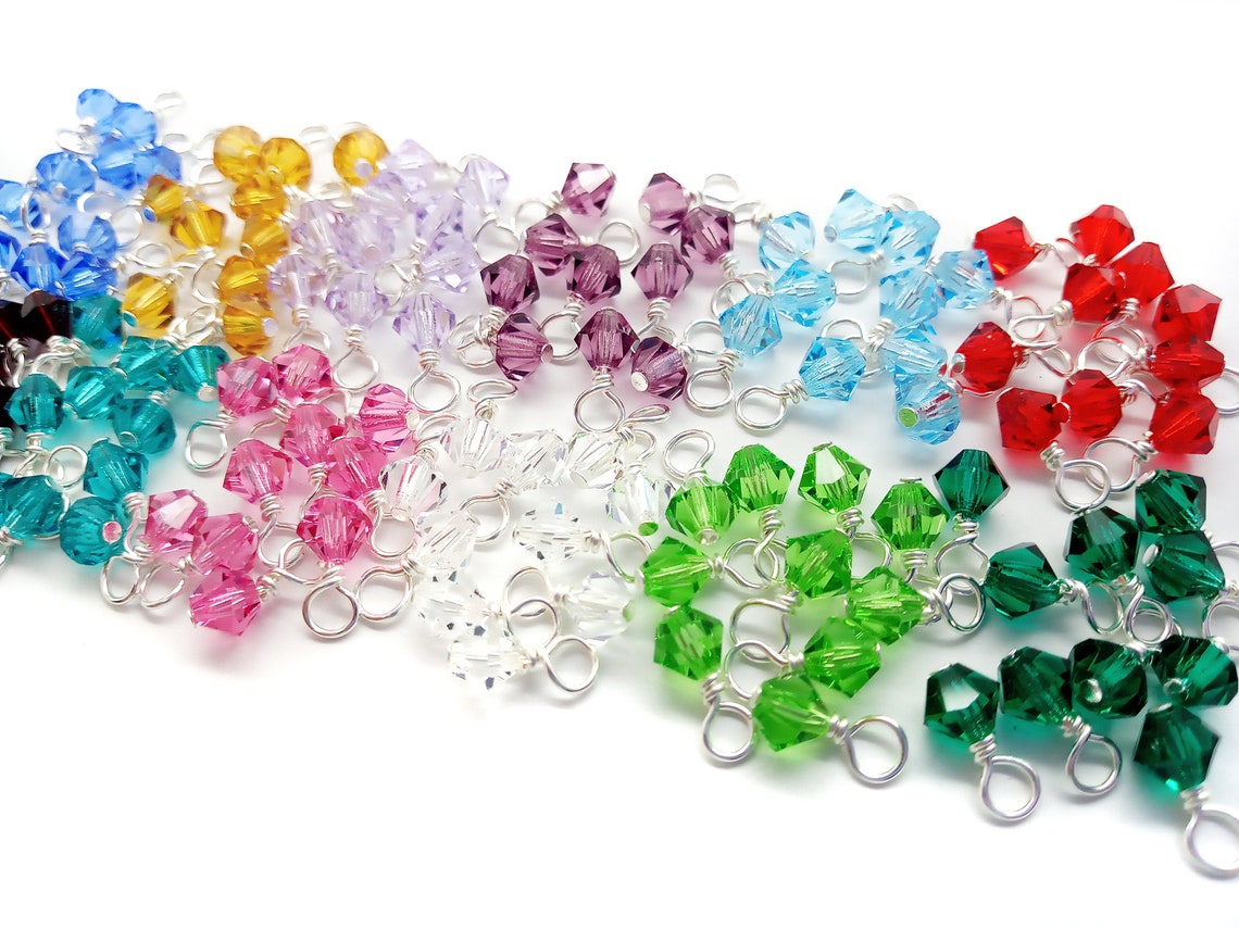Tiny Crystal Dangles, 4mm Bead Charms for Jewelry Making, Small ...
