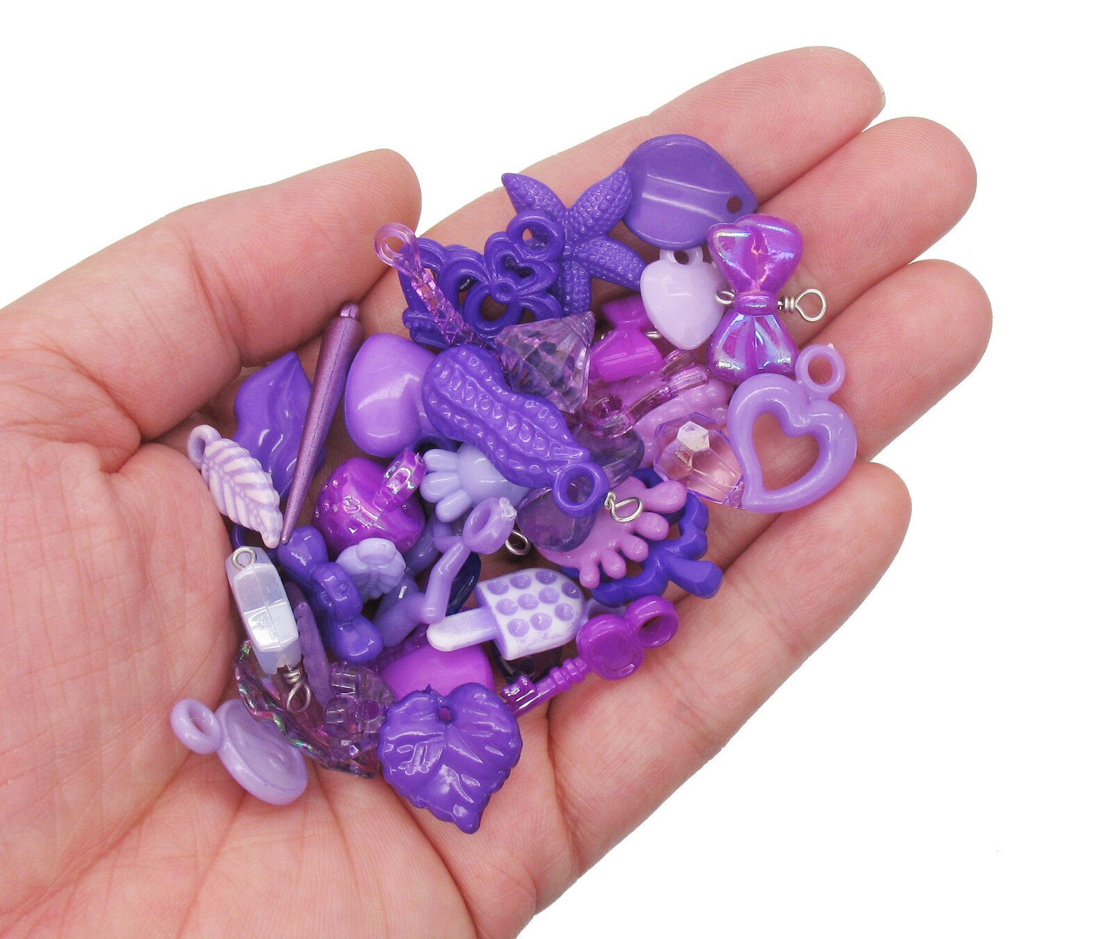Acrylic Charms in Purple Blue and Green 30 Pc Mixed Plastic | Etsy