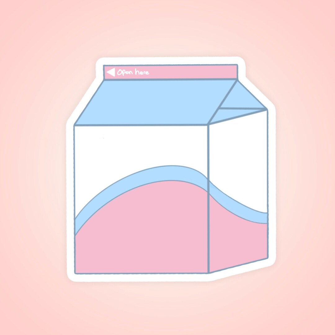 Subtle Trans Milk Sticker - Etsy
