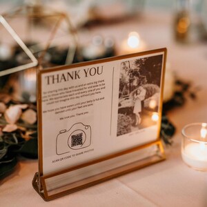 Minimalist Wedding QR Code Photo Upload Table Cards | Shared Photo ...