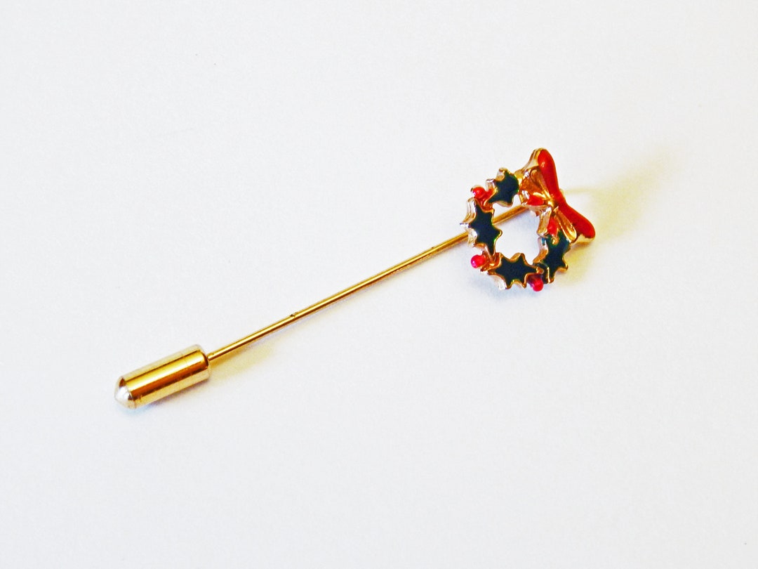 Vintage Christmas Wreath Hat/stick Pin - Etsy