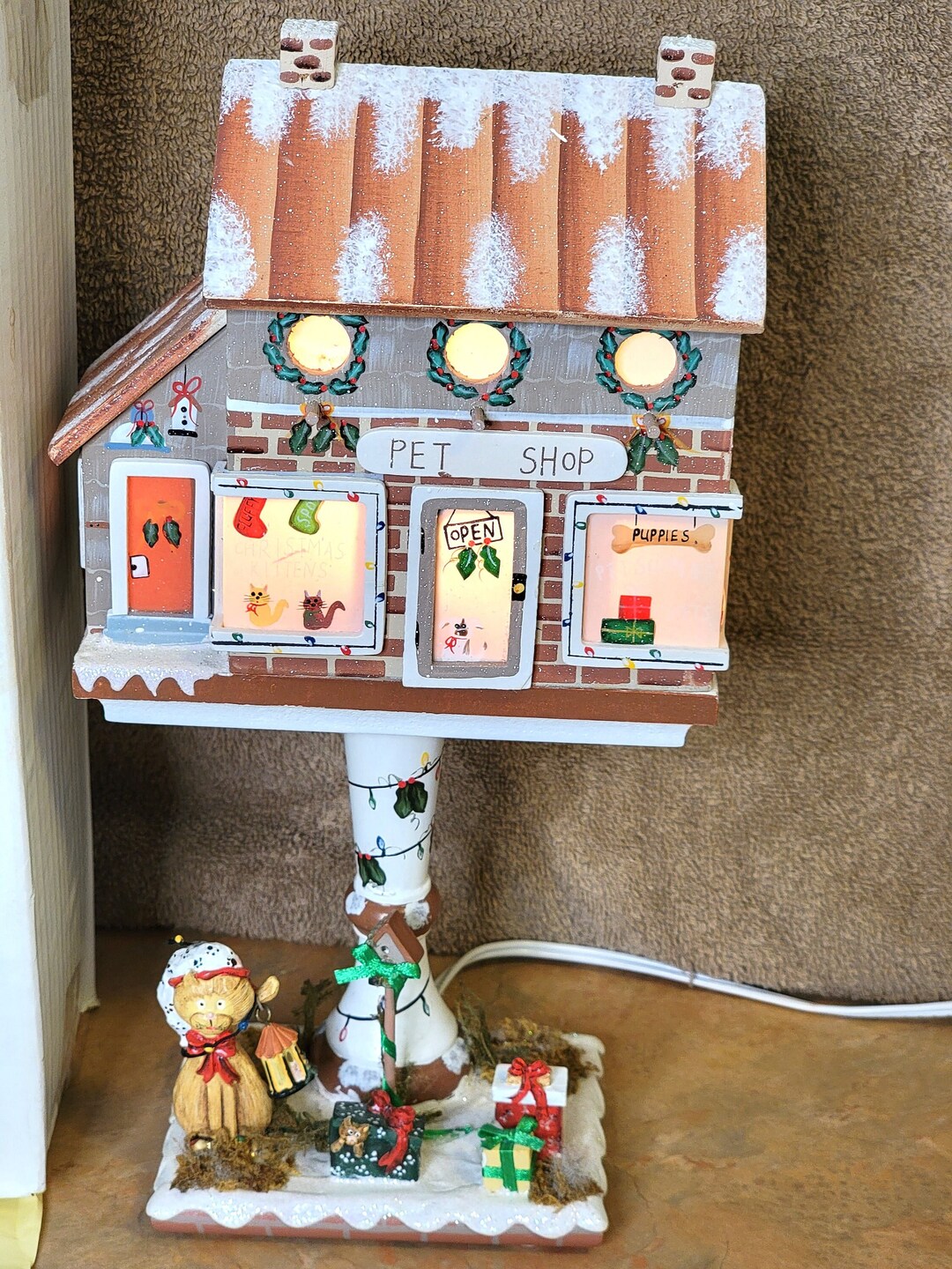 Kathy Hatch Pet Shop Lighted Birdhouse Christmas Decoration VINTAGE - Etsy