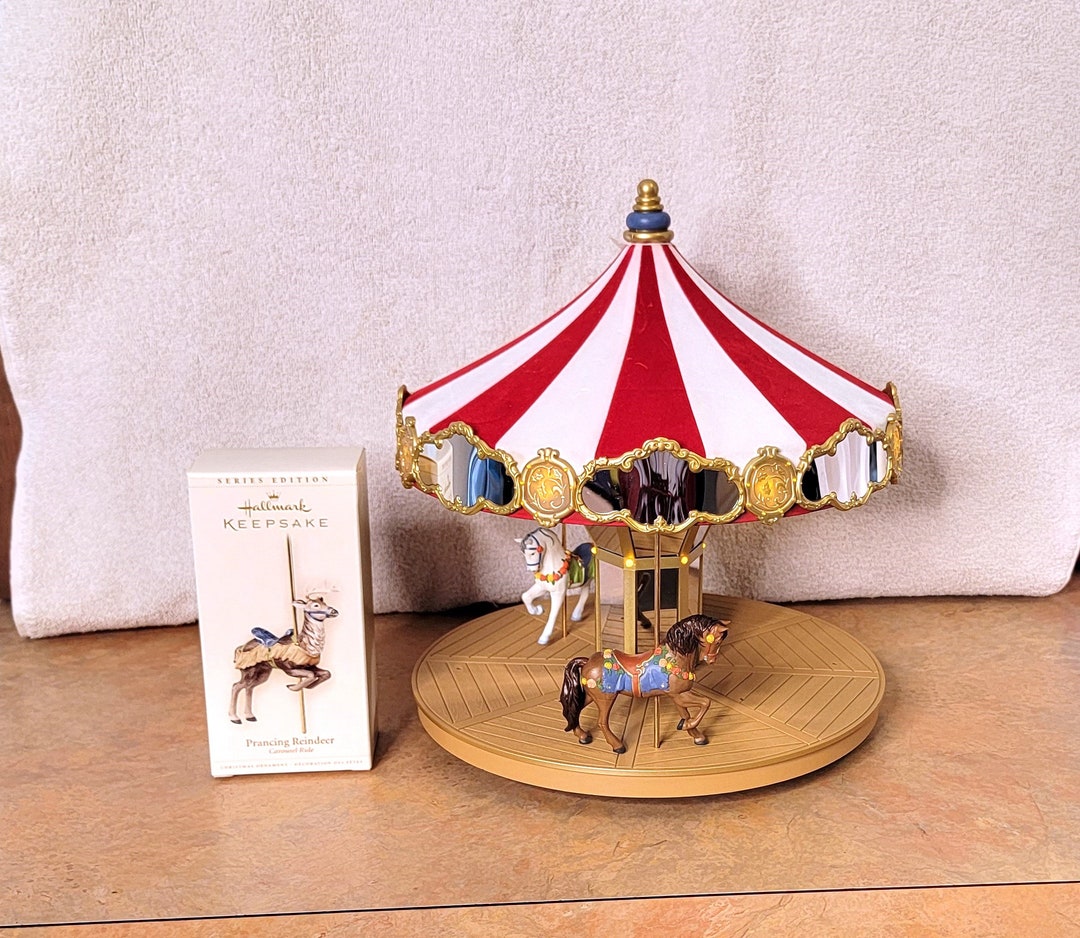 Hallmark Carousel Display With 2 Horses Brand New W/ Extra Carousel ...