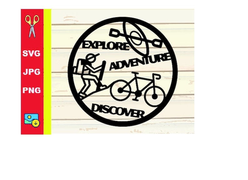 Bike Kayak Hike SVG | Explore Adventure Discover SVG | Outdoor SVG ...