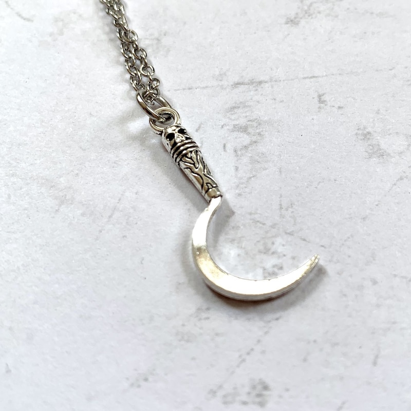 Sterling Sickle Pendant - Etsy