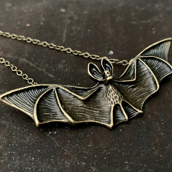 Bat Necklace - Etsy