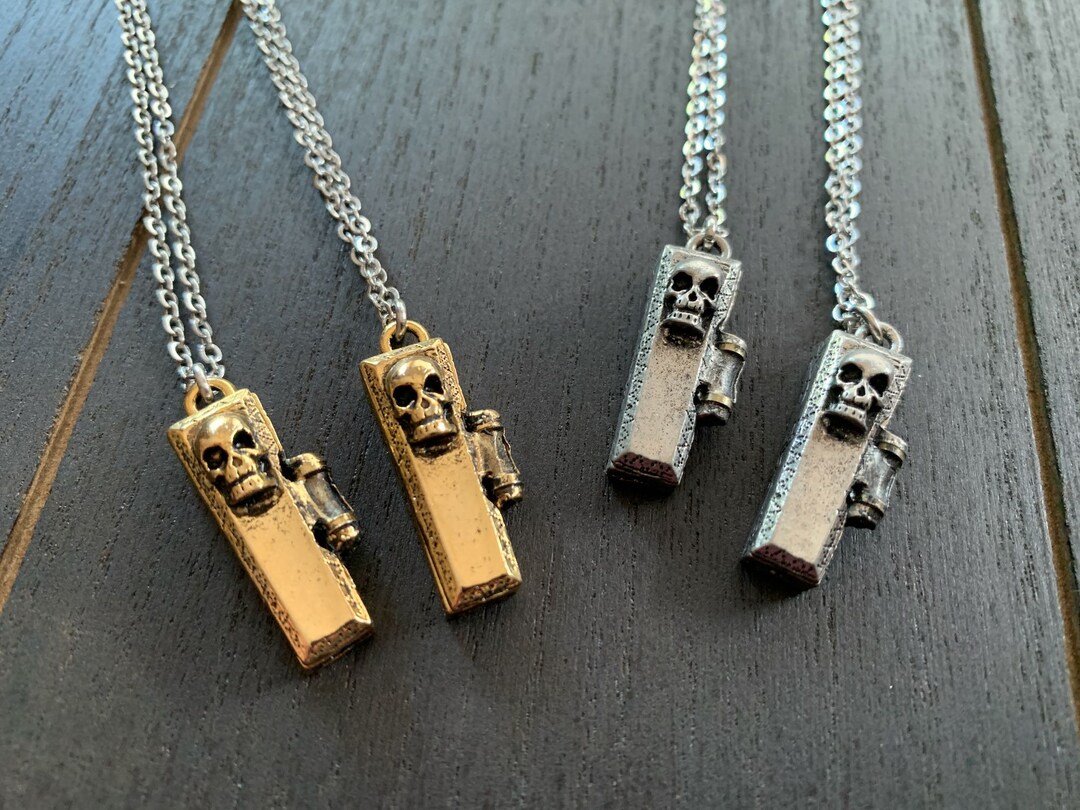 Skull Coffin Necklace Choose Silver or Gold Stainless Steel Chain - Etsy