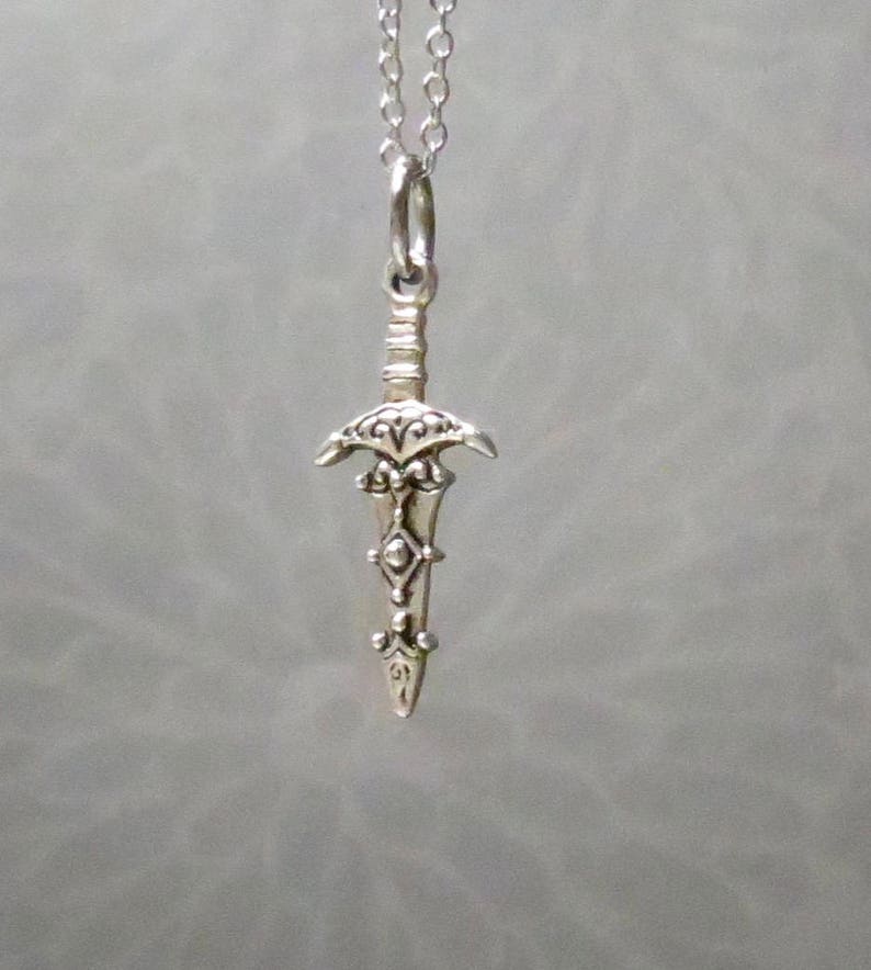 Dagger Necklace-ornate Knife-custom-silver Knife-pendant Charm-knife ...