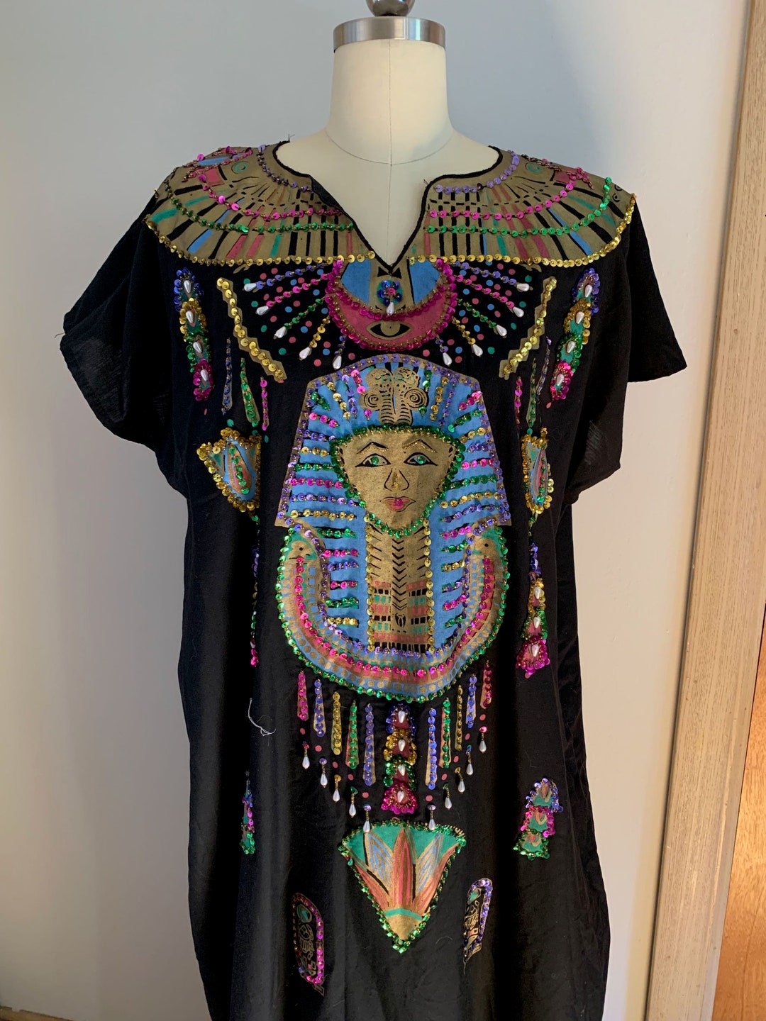 80's EGYPTIAN KAFTAN Egyptian Caftan Sequin Mumu Vintage Kaftan Vintage ...