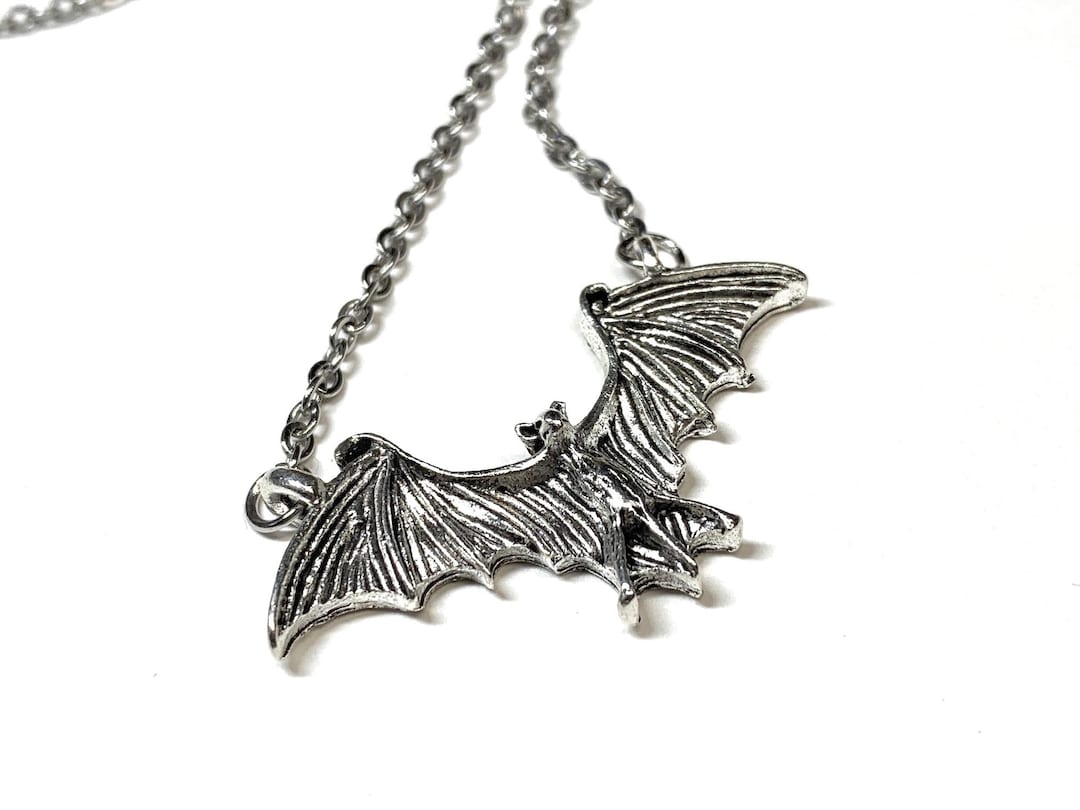 Gothic Bat Necklace Silver - Etsy