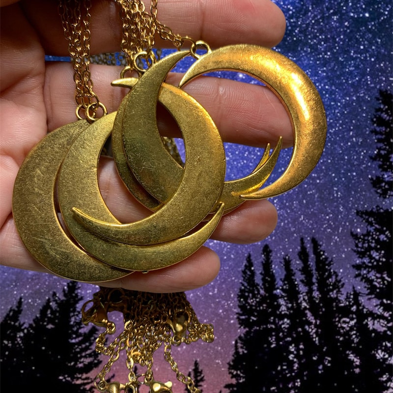 Moon Cat Necklace Gold - Etsy