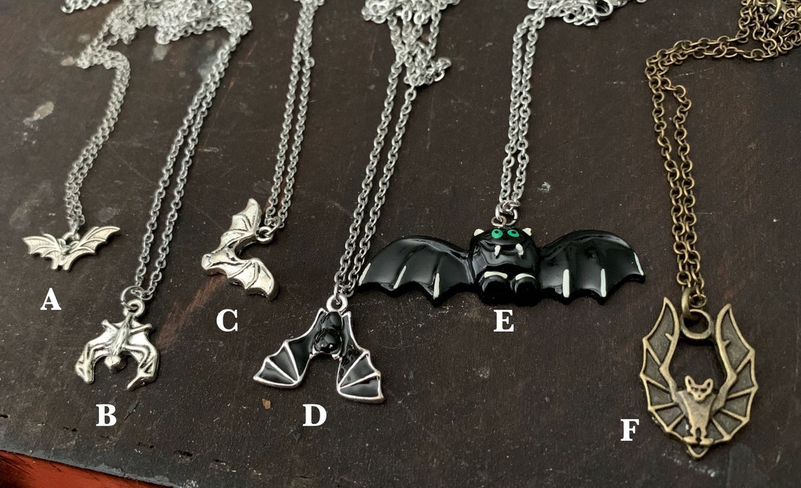 Gothic Bat Necklace-bat Cave-occult-vampire-goth - Etsy