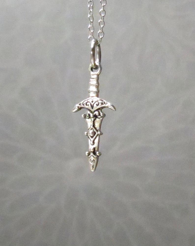 Dagger Necklace-ornate Knife-custom-silver Knife-pendant Charm-knife ...