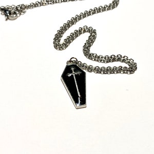 Black Coffin Necklace Stainless Steel Chain - Etsy