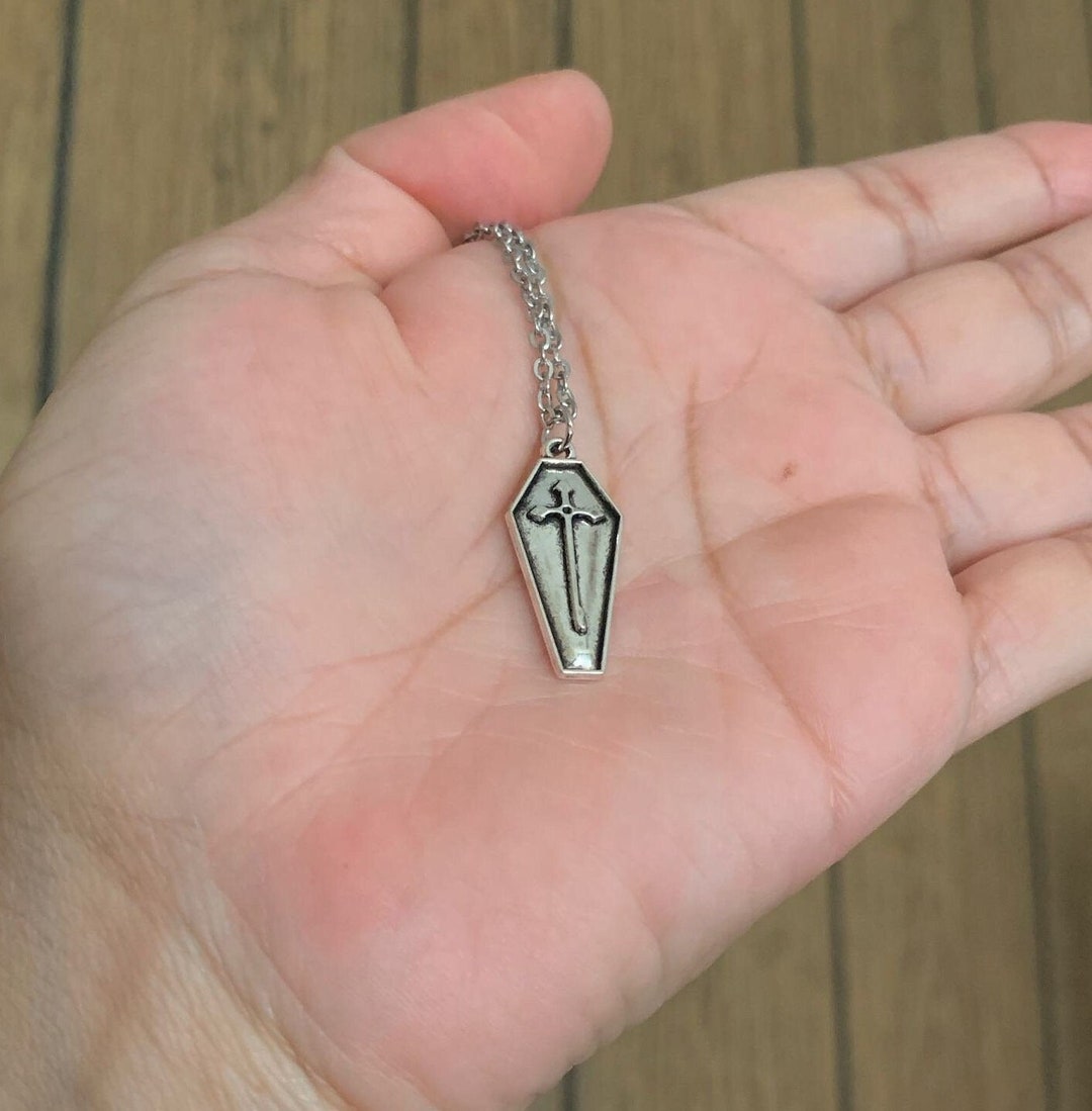 Silver Coffin Necklace - Stainless Steel Chain - Etsy