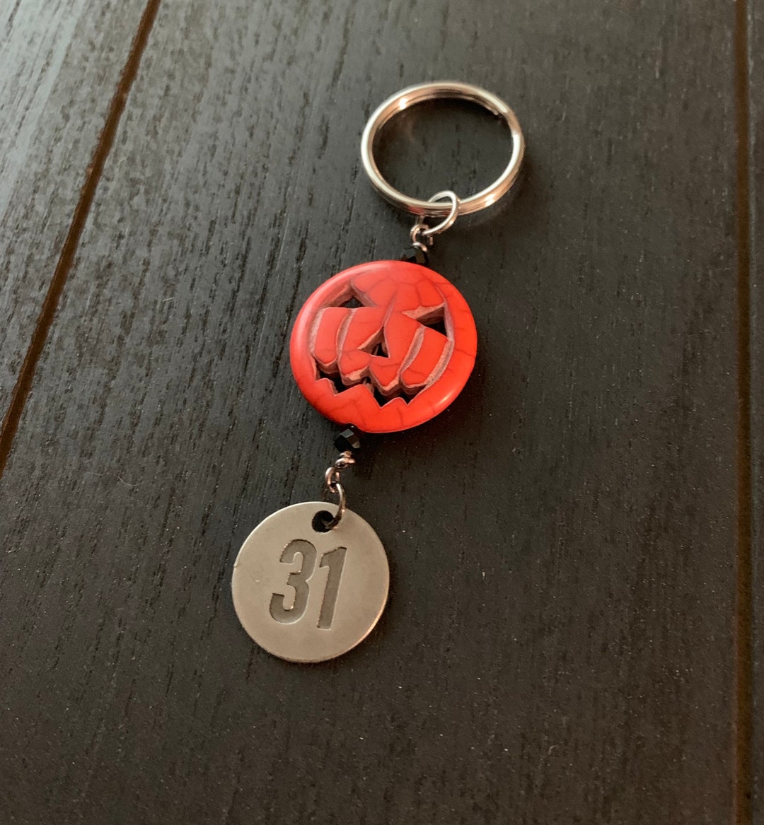 Pumpkin Keychain-halloween-key Ring-jack-o-lantern-orange Pumpkin ...