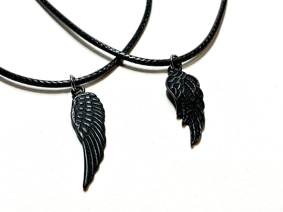 Black Wing Necklace-angel Wing-bird Wing-wing Charm Necklace-wings - Etsy