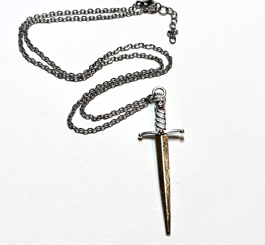 Sword Necklace Dagger Silver Short Sword - Etsy