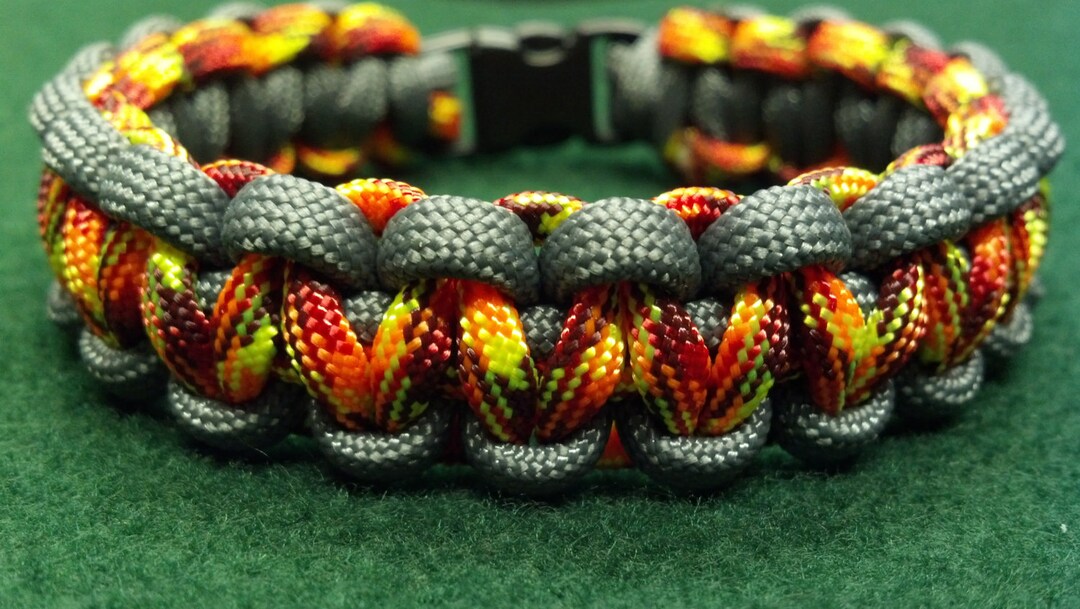Fire and Smoke Colored Paracord Survival Bracelet - Etsy