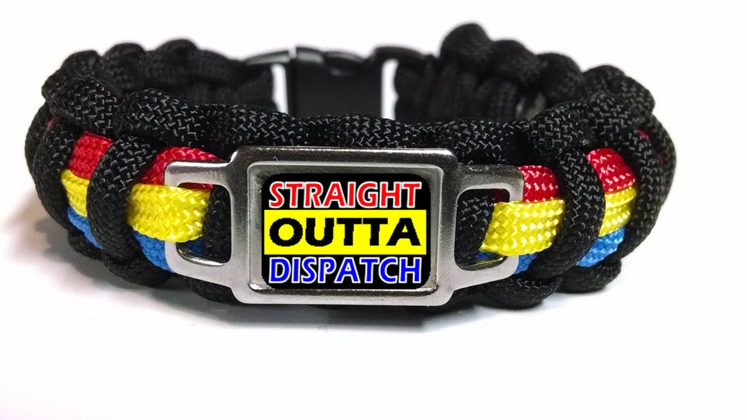 Straight Outta Dispatch Thin Yellow Line Between Red and Blue - Etsy