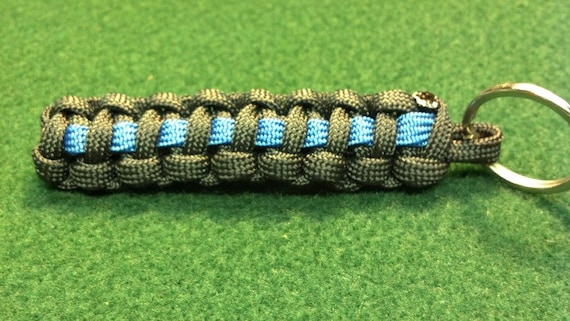 Thin Blue Line Paracord Survival Key Chain Fob | Etsy