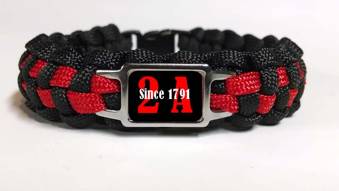 2nd Second Amendment "2a Since 1791" Paracord Survival Bracelet Red ...