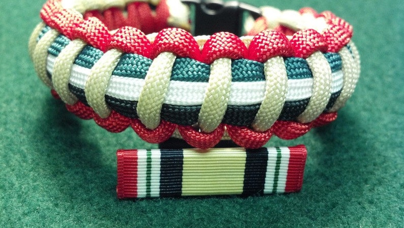 Iraq War Service Medal Ribbon Medal Paracord Survival Bracelet - Etsy