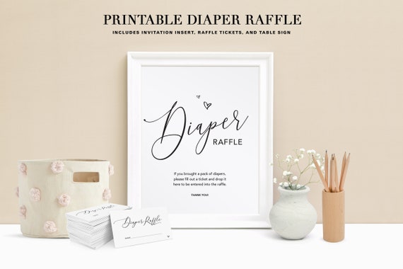 Printable Diaper Raffle for Baby Shower Digital Download - Etsy