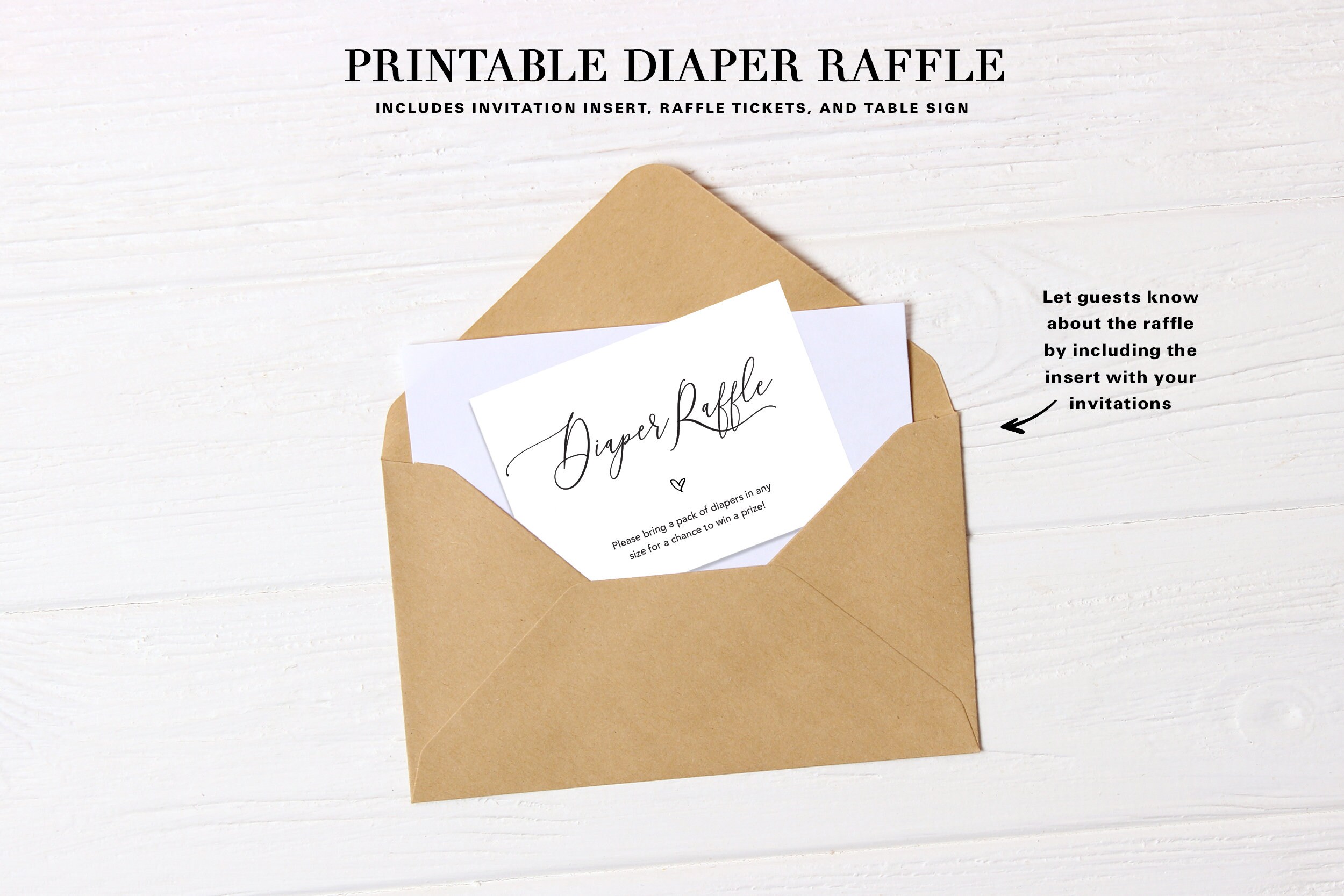 Printable Diaper Raffle for Baby Shower, Digital Download, Gender ...