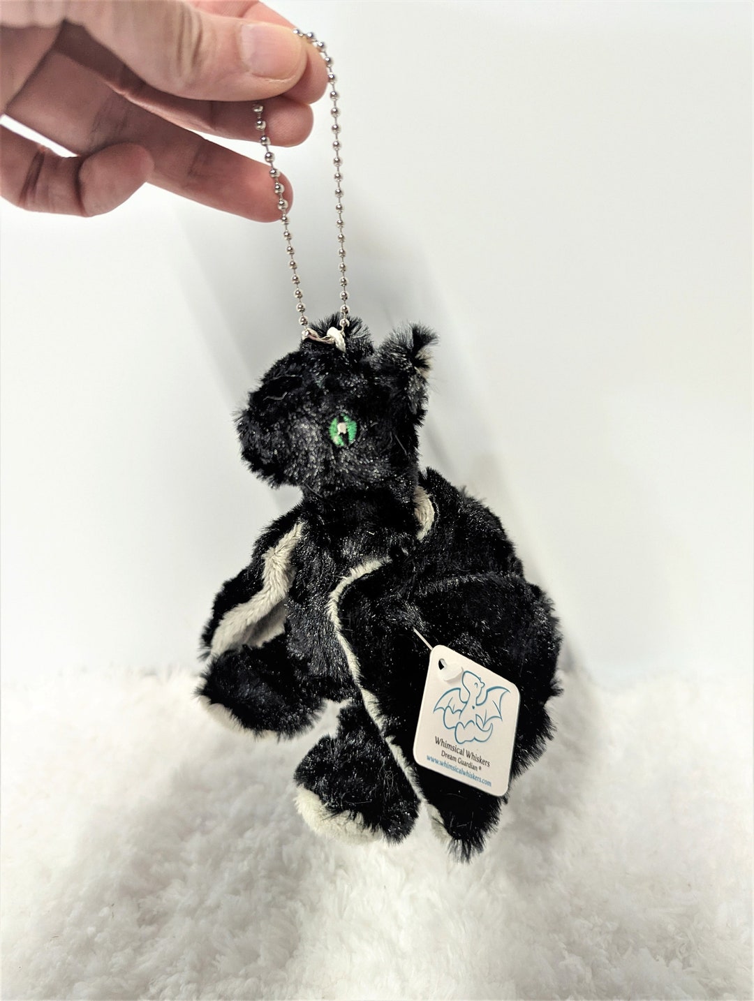 Tiny Black Dragon Keychain Mini Plush Soft Animal Toy Cuddly - Etsy