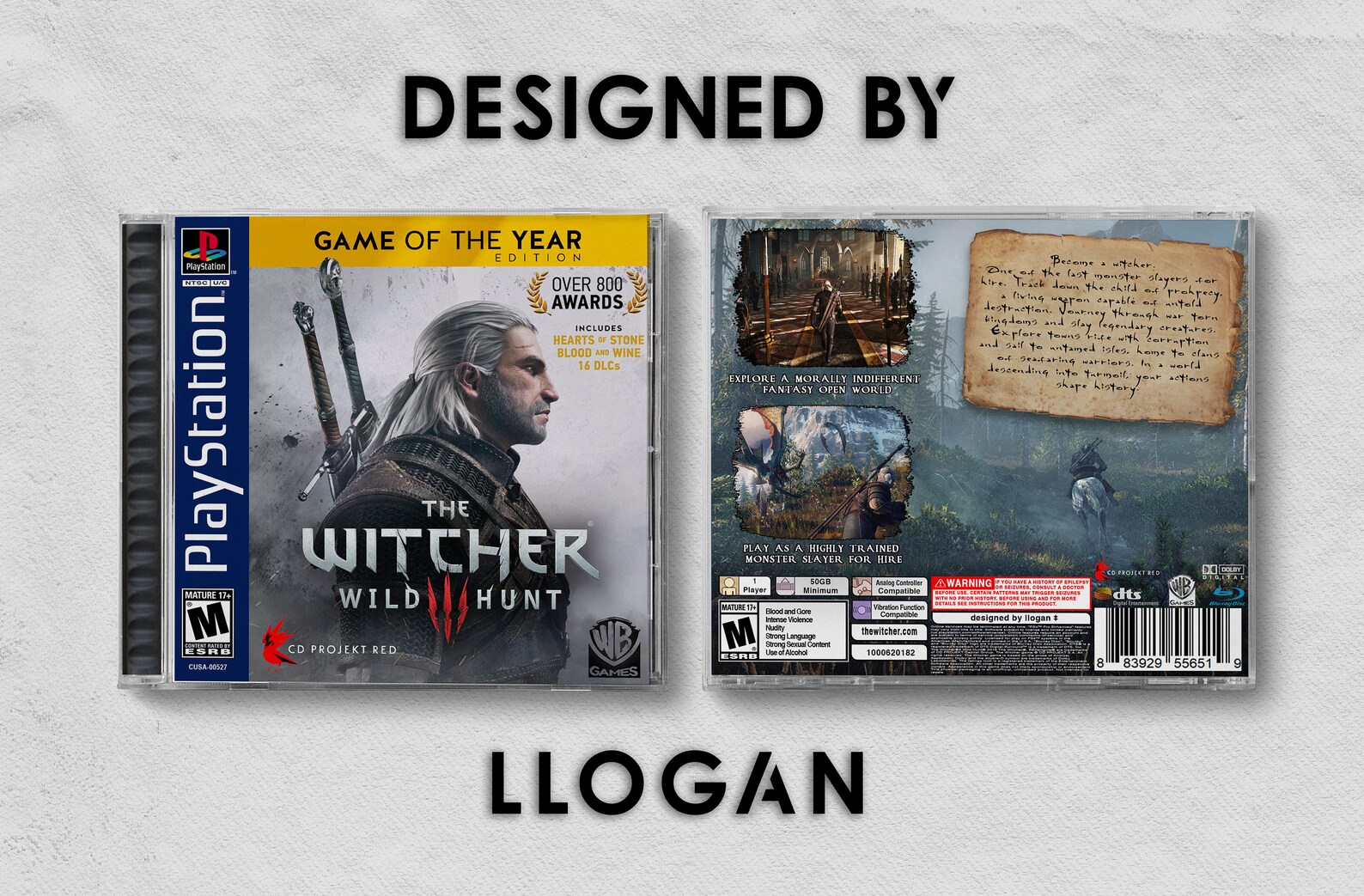 The Witcher 3: Wild Hunt PS4 Custom PS1 Inspired Case | Etsy