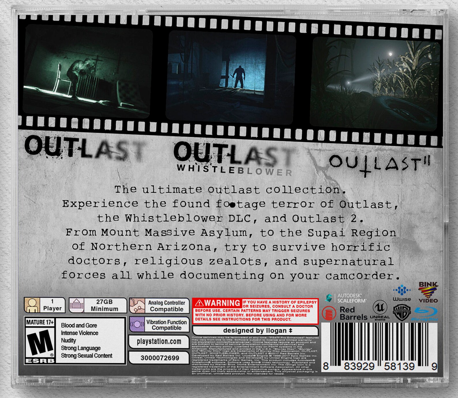 Outlast: Trinity PS4 Custom PS1 Inspired Case - Etsy