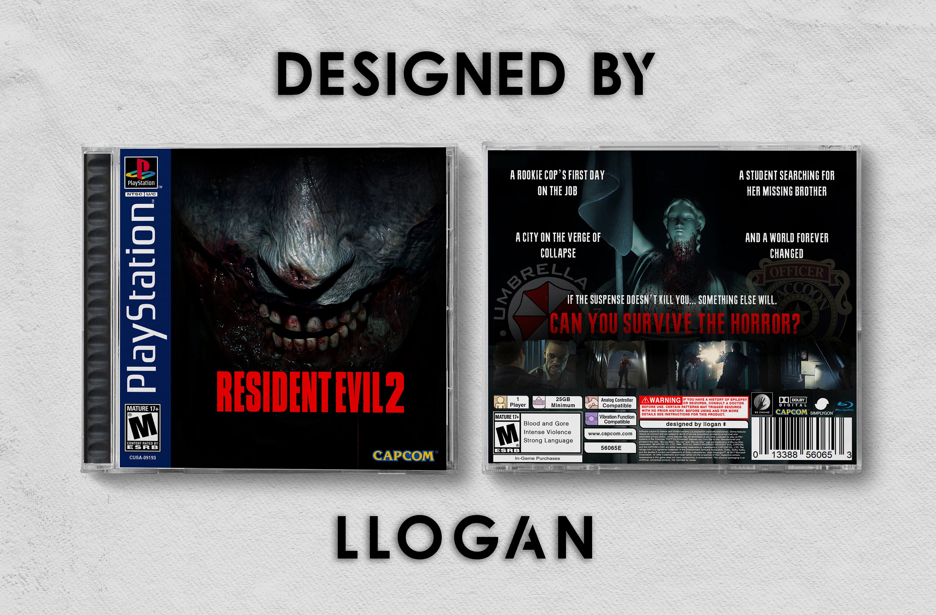 Resident Evil 2 Remake PS4 Custom PS1 Inspired Case | Etsy