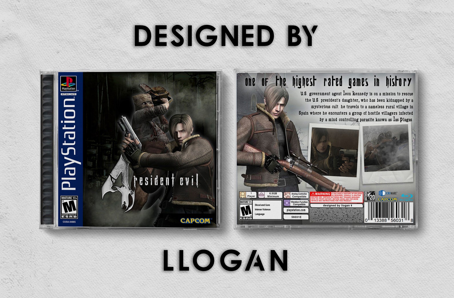 Resident Evil 4 PS4 Custom PS1 Inspired Case | Etsy