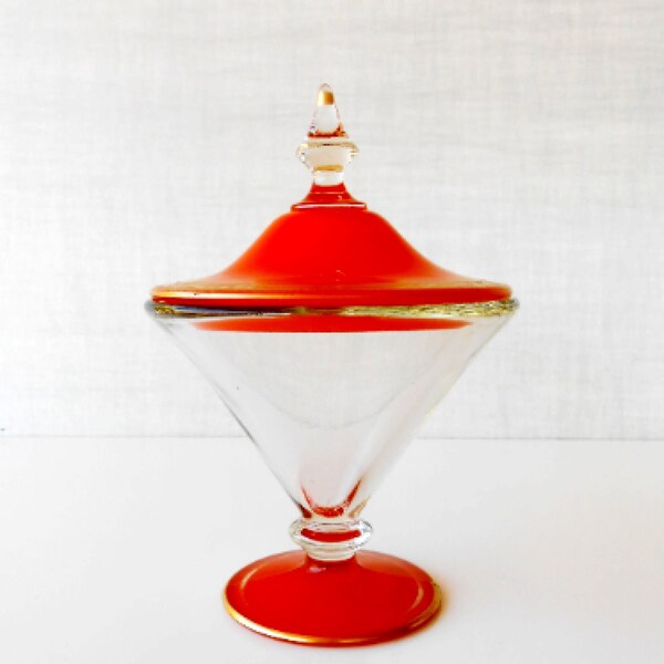 Antique Glass Candy Container - Etsy